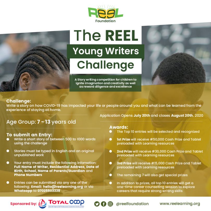 REEL Foundation Organizes Maiden Edition of Young Writers Challenge ...